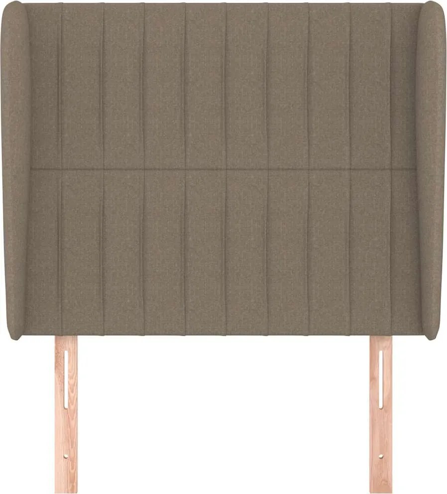 Čelo postele typu ušák taupe 103x23x118/128 cm textil 3118188