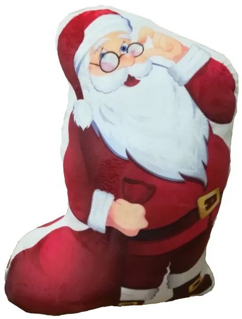 JAHU Polštářek 3D Santa Claus mikroplyšový vzhled