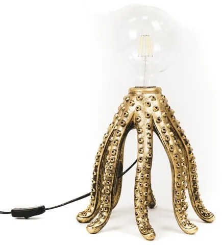 Designová stolní lampa chobotnička s přísavkami zlatá 30 cm