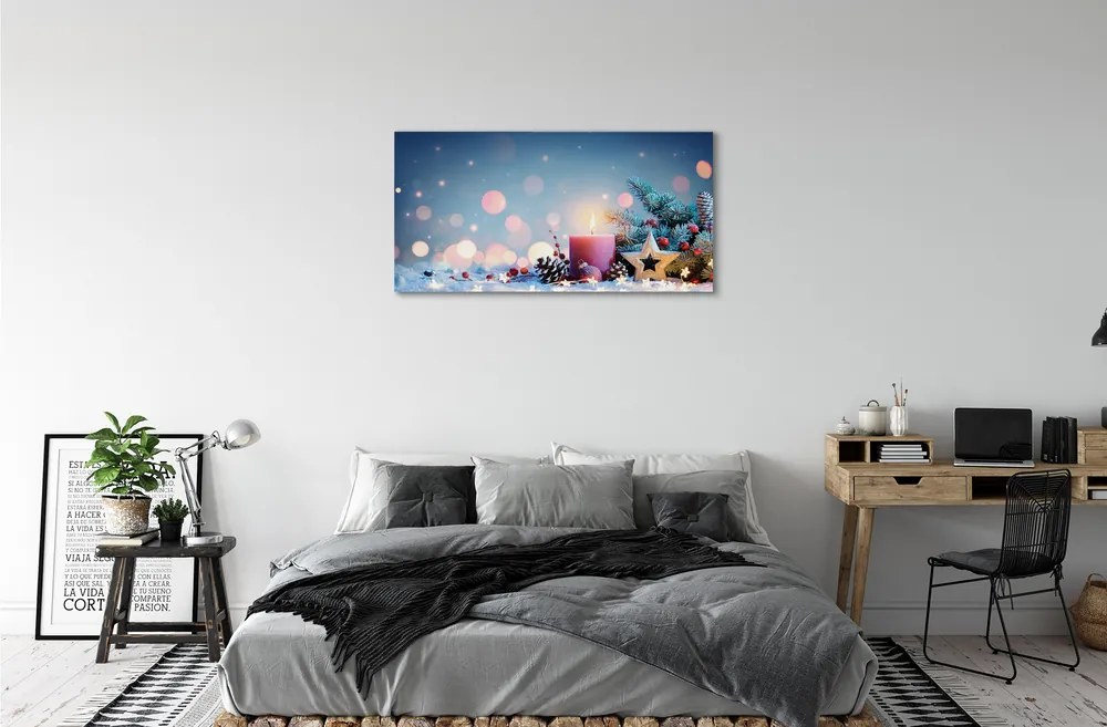 Obrazy na plátně Svatý svíčka sněhu 100x50 cm