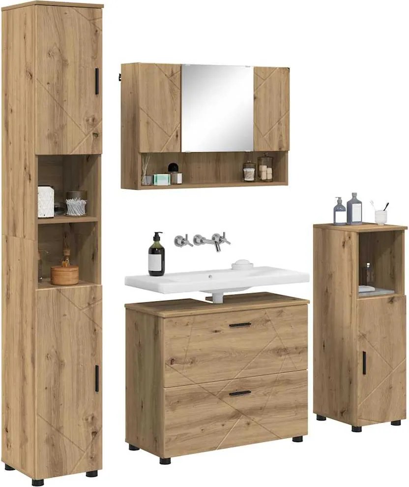 Sada koupelnového nábytku 4 ks Artisanový dub 35 x 30 x 192 cm 3393052