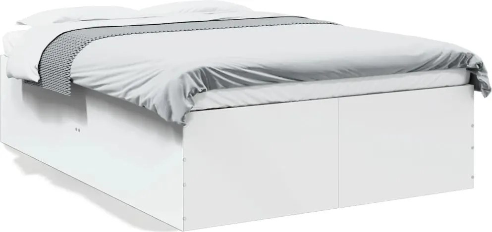 Rám postele bílý 135 x 190 cm kompozitní dřevo 3280944