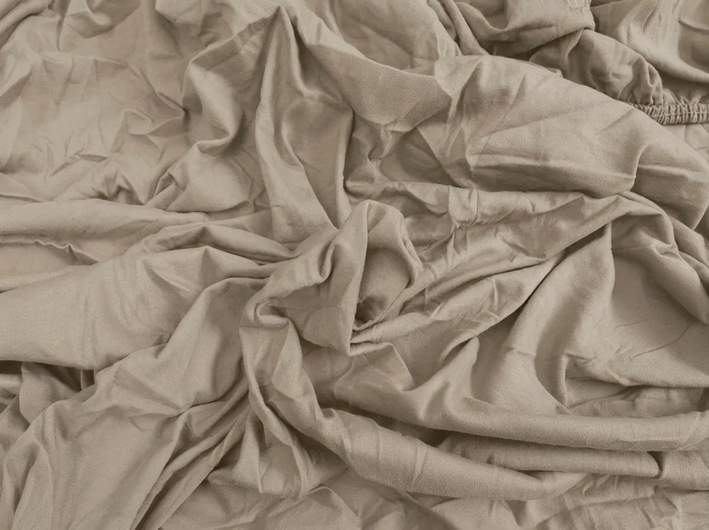 Jersey prostěradlo světle hnědé 90 x 200 cm