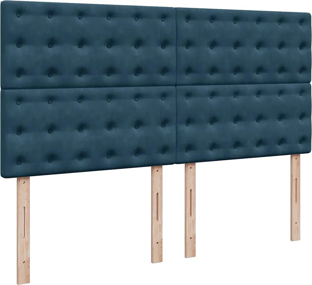 Box spring postel s matrací modrá 200 x 200 cm samet 3293318