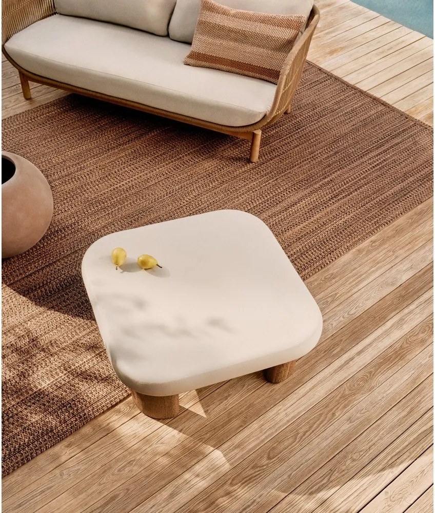 Zahradní konferenční stolek s betonovou deskou 80x80 cm Labra – Kave Home