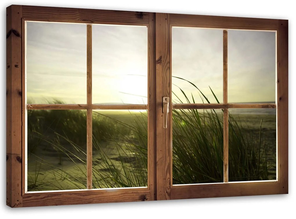 Gario Obraz na plátně Okno - moře v zimě Rozměry: 60 x 40 cm