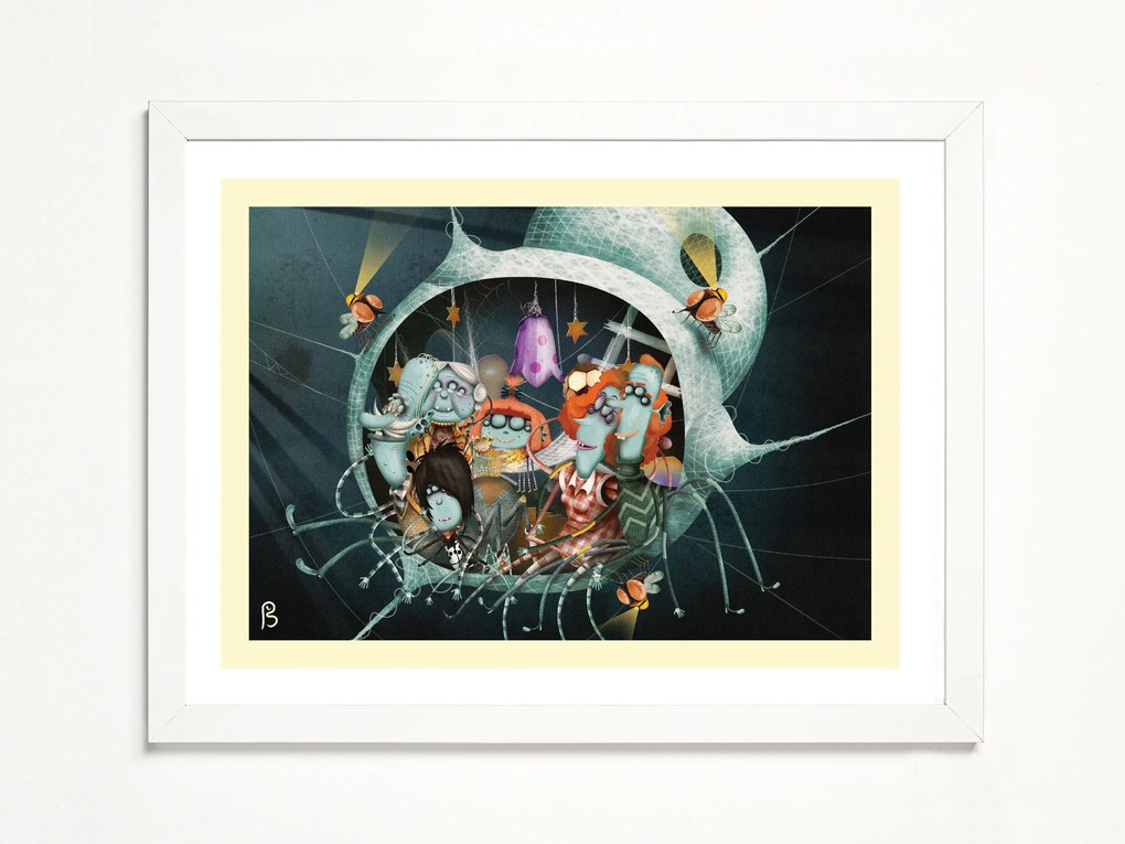 Boris Šima | Websterovci: Dobru noc, Lili Rám: Bílý, Velikost: 40 x 60 cm
