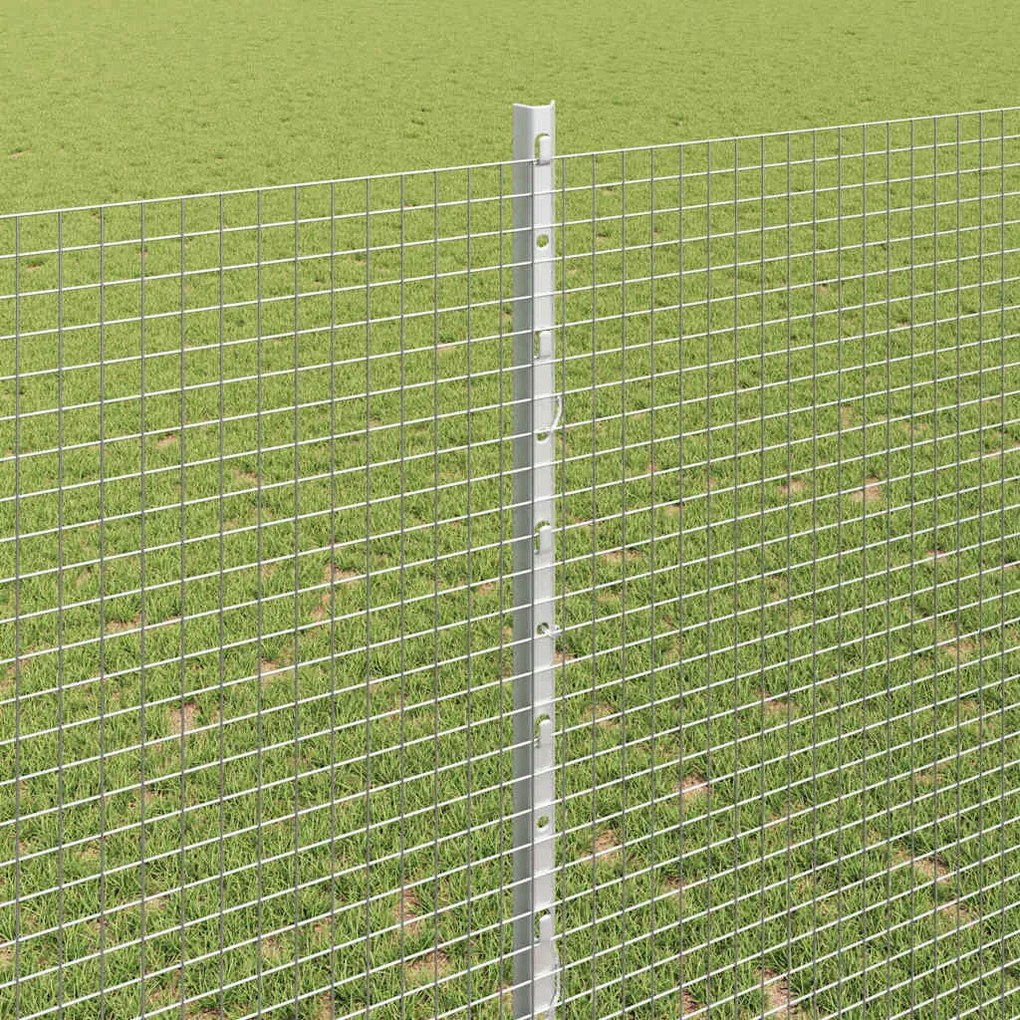 Svařovaná drátěná plotovina s tyčkami 10 x 1,4 m Stříbrná 3336334