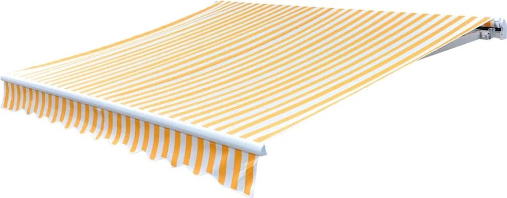 Náhradní plachta na markýzu žlutá a bílá 300 x 250 cm polyesterová 141016