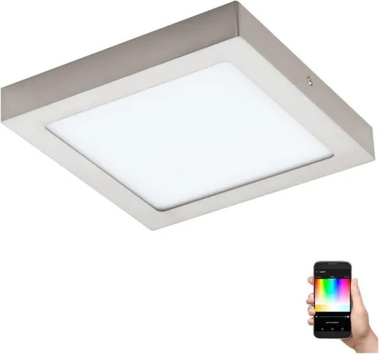 Eglo 33319 - LED RGBW Stm. stropní svítidlo FUEVA-C LED/15,6W/230V 22,5x22,5 cm