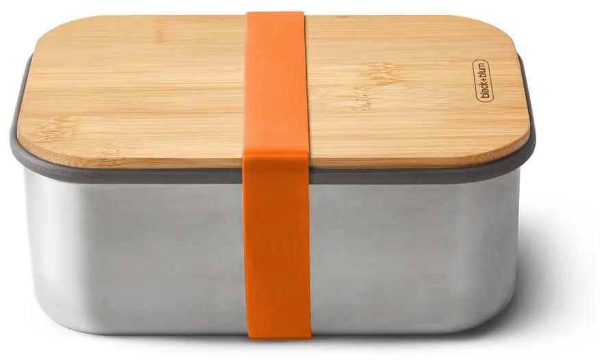 Black+Blum svačinový box s bambusovým víkem 1,25 l, orange, BAM-SB-L003