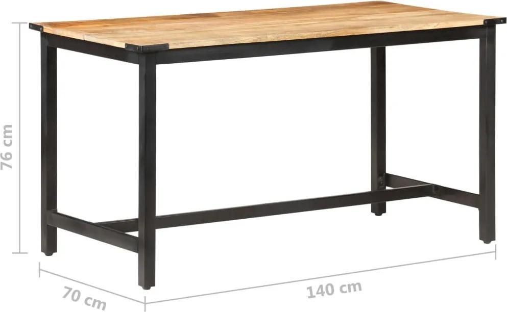 vidaXL Jídelní stůl 140 x 70 x 76 cm masivní hrubé mangovníkové dřevo [287434]