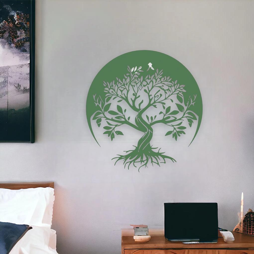 Strom života 15 - kovový obraz na zeď Velikost: 50cm, Barva: Green
