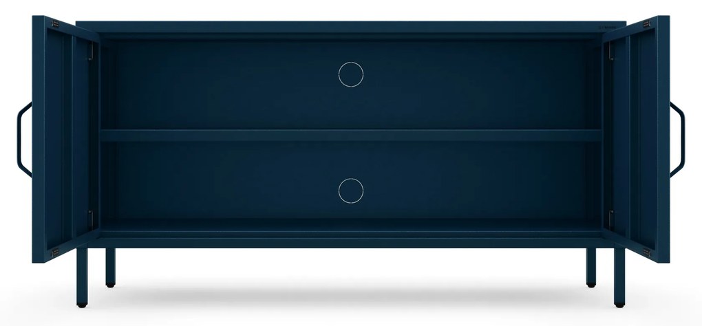 TV skříňka kovová na nožičkách námořnická modrá, 1150x595x400 mm: ROSA Modern
