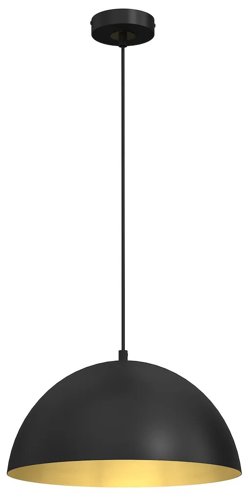 Závěsné svítidlo Beta, 1x zlaté/černé kovové stínítko, (fi 35cm), b