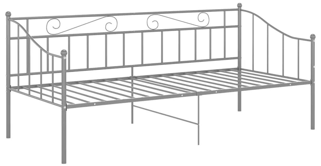 Rám postele/pohovky šedý kovový 90 x 200 cm,  324775