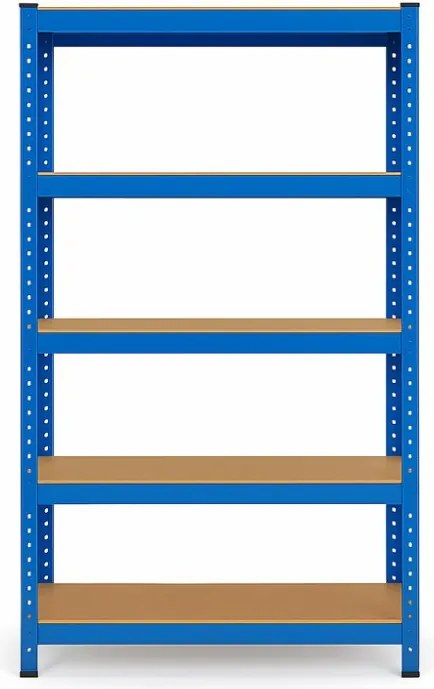 Akce 5x Regál 150x70x30 cm lakovaný 4-policový, nosnost 700 kg - modrý