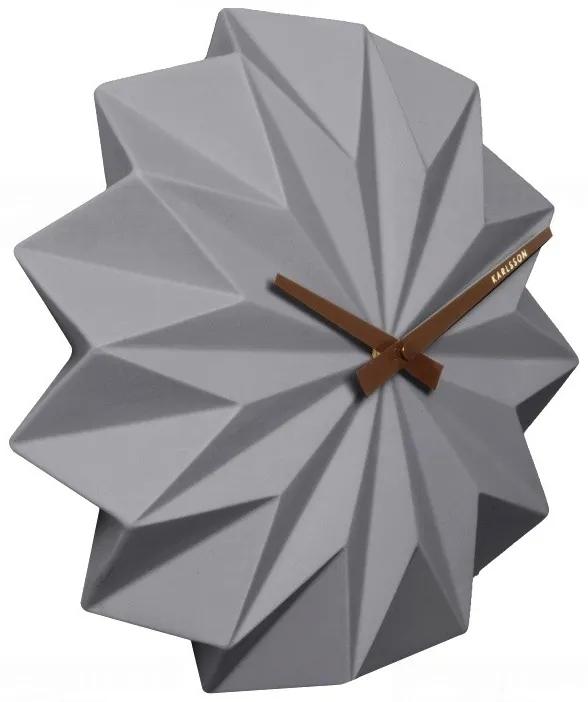 Karlsson KA5531GY Origami 27cm nástěnné hodiny