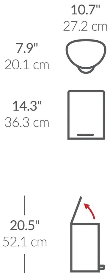 Bílý nášlapný kovový odpadkový koš 6 l – simplehuman
