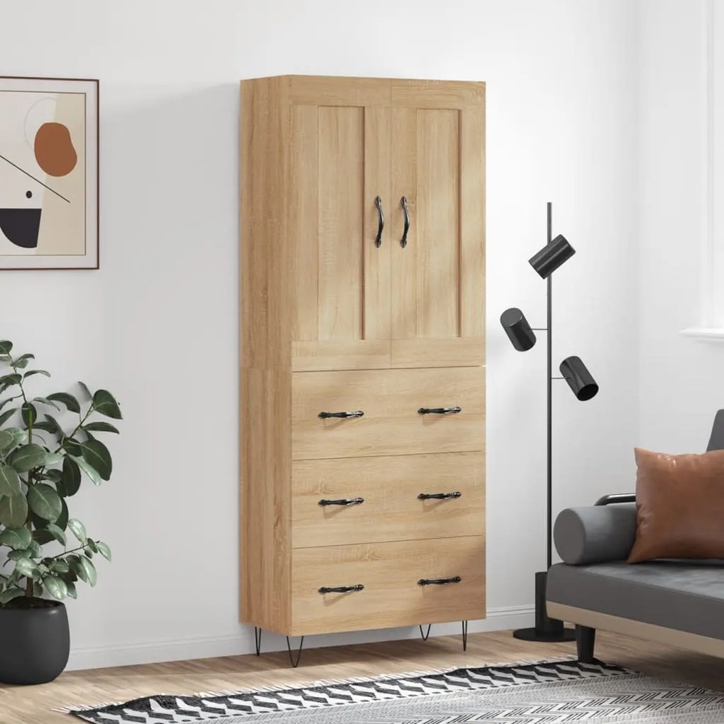 Skříň highboard dub sonoma 69,5 x 34 x 180 cm kompozitní dřevo 3199780