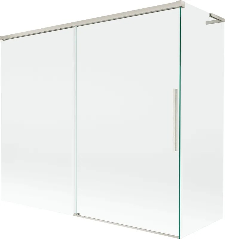 Mexen Rox, L posuvná 2-křídlová vanová zástěna 180 + 90 x 150 cm, 8mm čiré sklo, ocelový profil, 8C9L-180-090-97-00