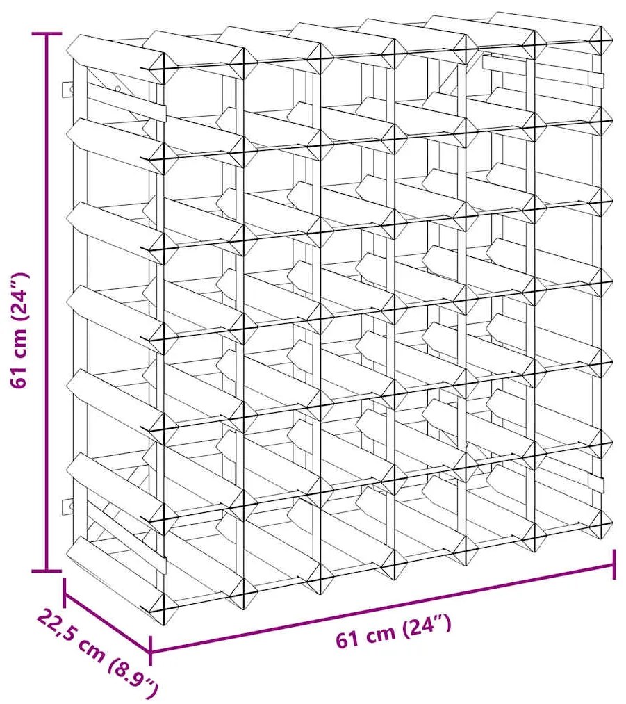 vidaXL Marketos Stojan na víno na 42 lahví černý masivní borové dřevo