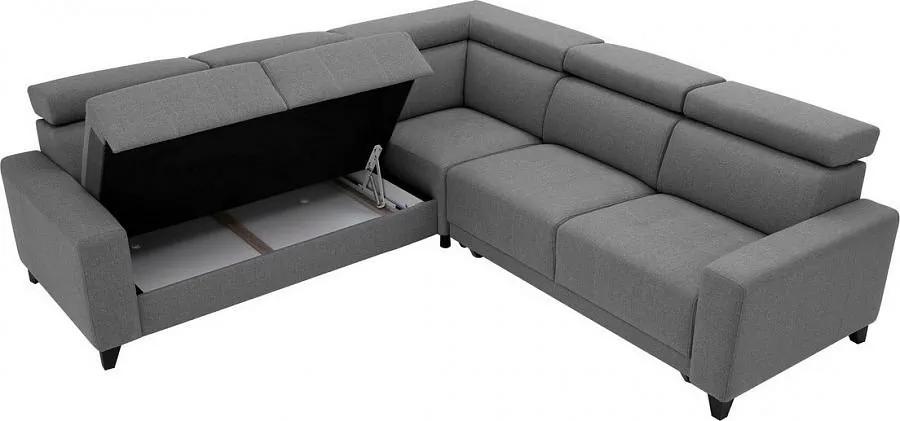 Casarredo - Komfort nábytek Rohová sedací souprava BRIANA rozkládací s úložným prostorem, pravá, látky A1 | potah: lena 23,barva: N4 ořech