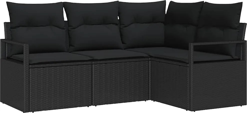 Set pohovek 4 ks Černá polyratan 3355032