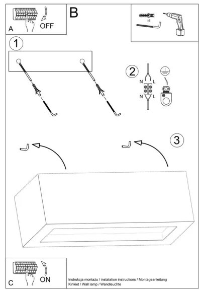 Sollux SL.0992 - Nástěnné svítidlo VEGA 1xE27/60W/230V 30 cm beton