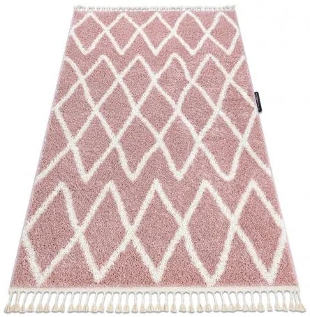 koberec BERBER BENI růžový střapce, Maroko, Shaggy velikost 160x220 cm | krásné koberce cz
