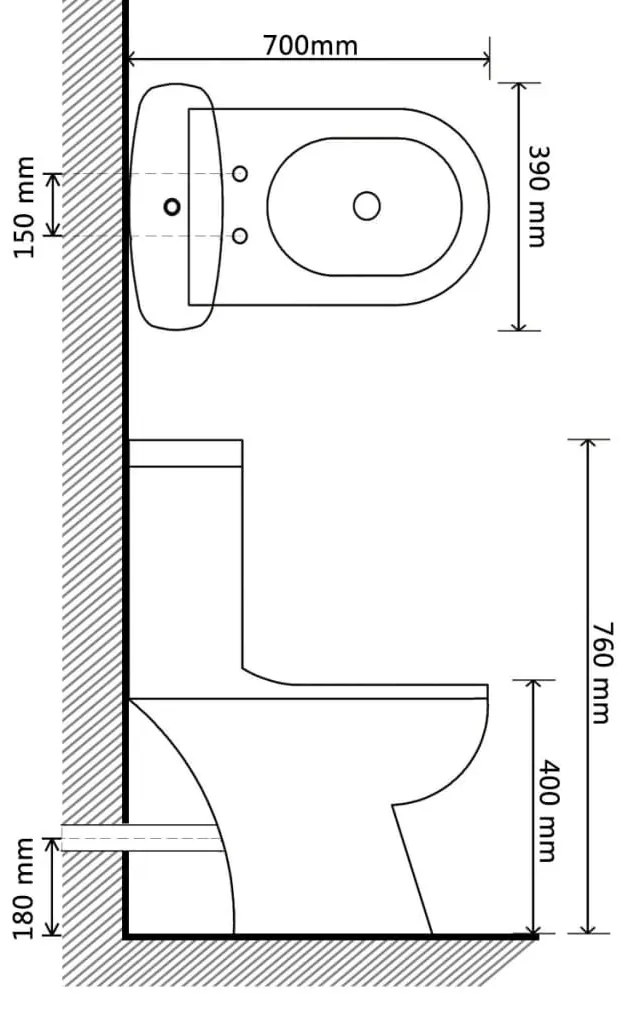 vidaXL Marketos Záchodová mísa s nádržkou černá