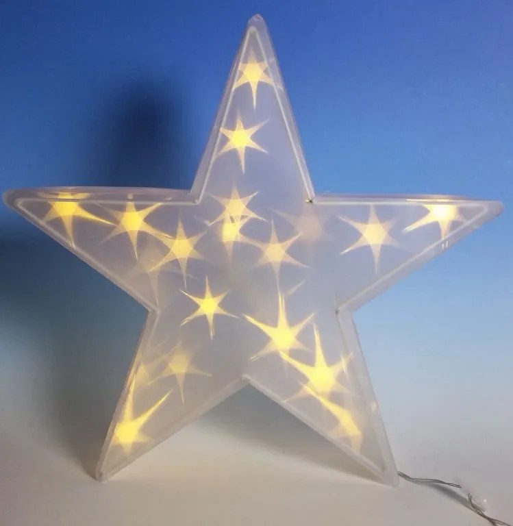 Vánoční svítící hvězda do interiéru, k postavení, zavěšení, 45 cm