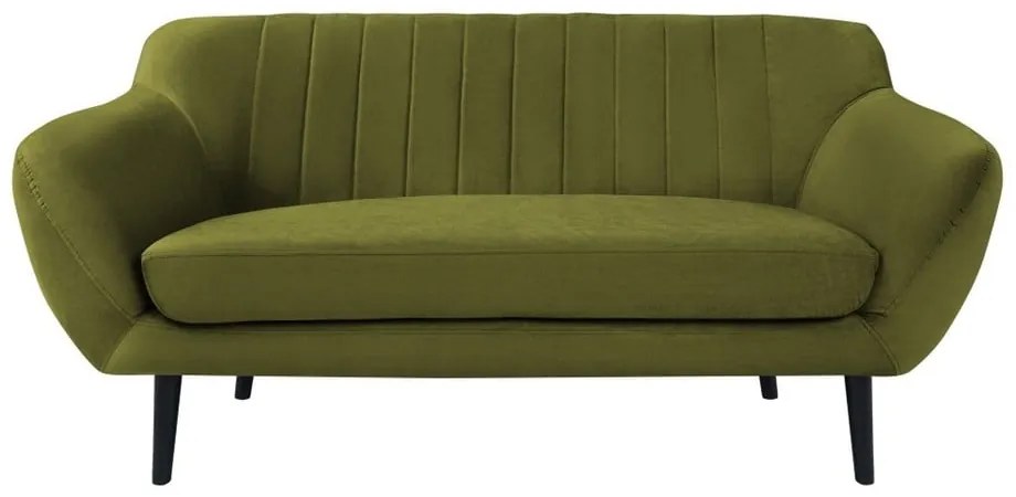 Zelená sametová pohovka Mazzini Sofas Toscane, 158 cm