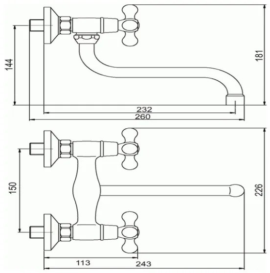 Novaservis - Dřezová/umyvadlová baterie TITANIA RETRO lesklý chrom