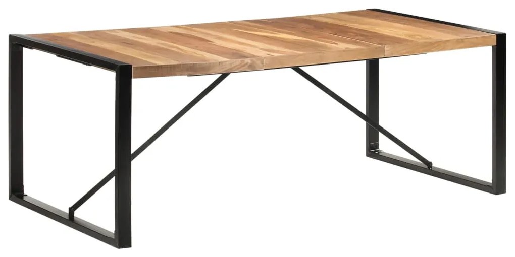 Jídelní stůl 200 x 100 x 75 cm masivní dřevo sheeshamový vzhled - Default Title