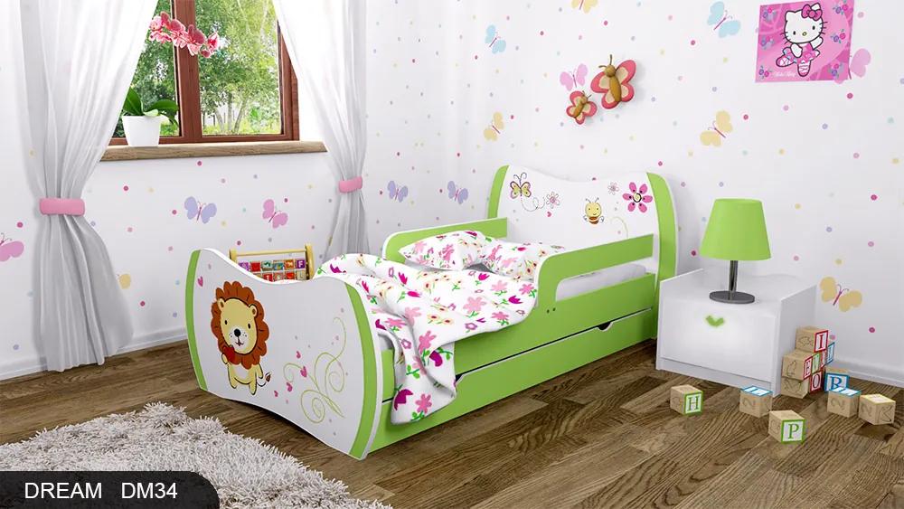 Dětská postel Dream vzor 34 160x80 cm zelená