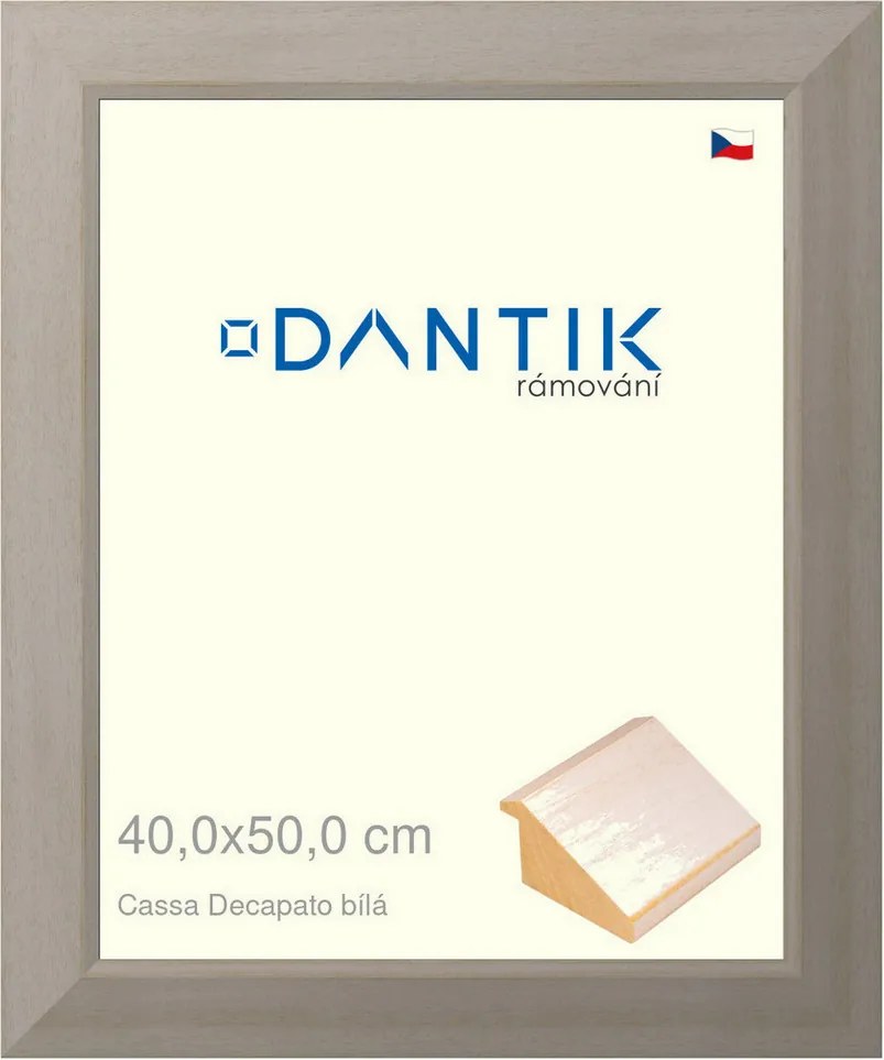 DANTIK rámeček 40x50 | Caa Decapato bílá (Plexi Čiré)