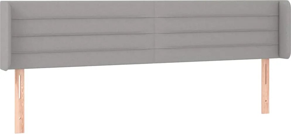 Čelo postele typu ušák světle šedé 163x16x78/88 cm textil 3118914
