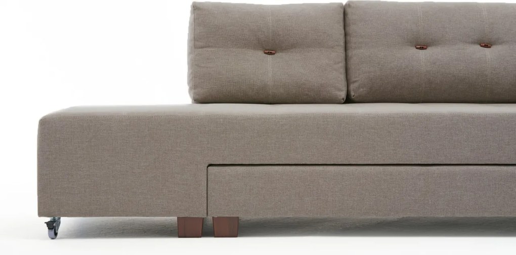 Hanah Home Rozkládací rohová pohovka MANAMA 282 cm béžová pravý roh 825BLC2546