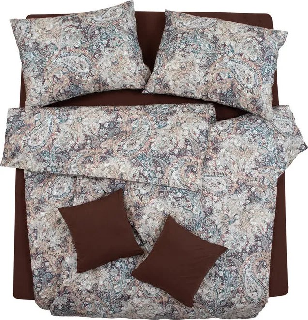 SCANquilt povlečení SATÉN DESIGN marbella béžovovínová 140 x 200/70 x 90 cm