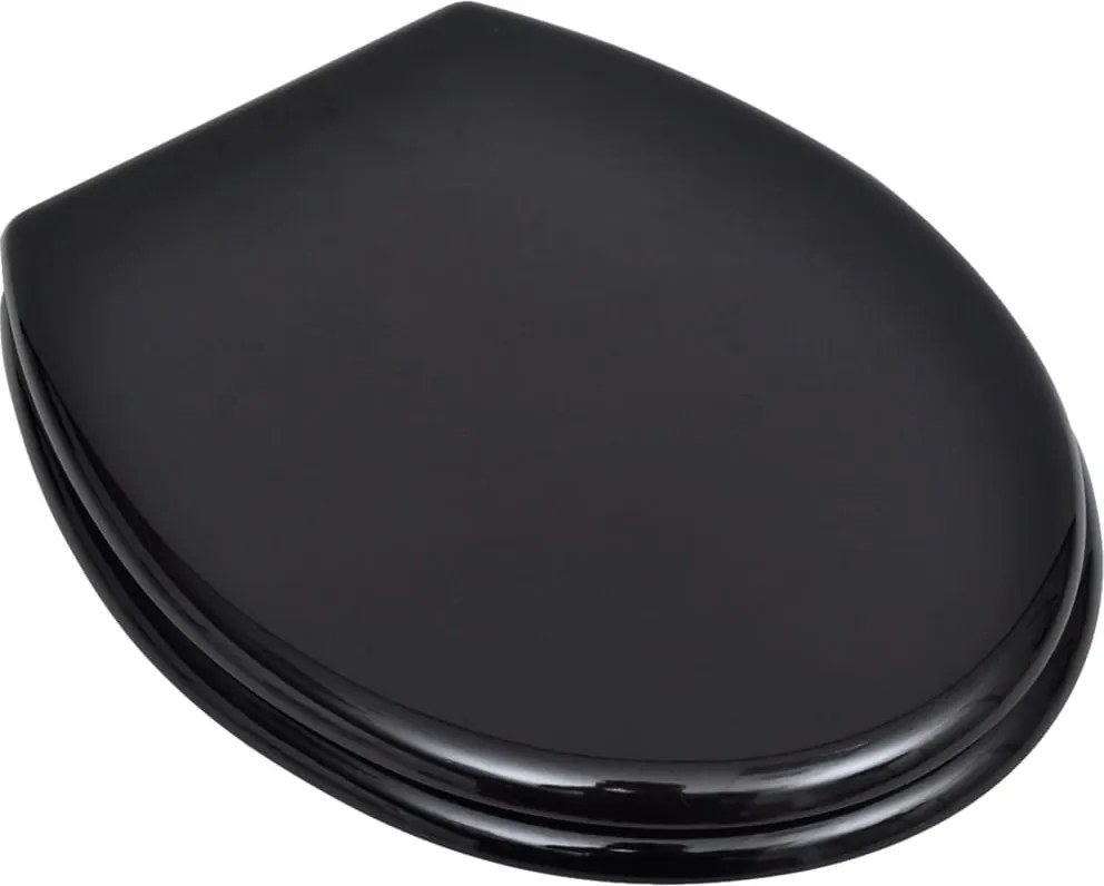 vidaXL WC sedátko MDF s víkem jednoduchý design černé [140802]
