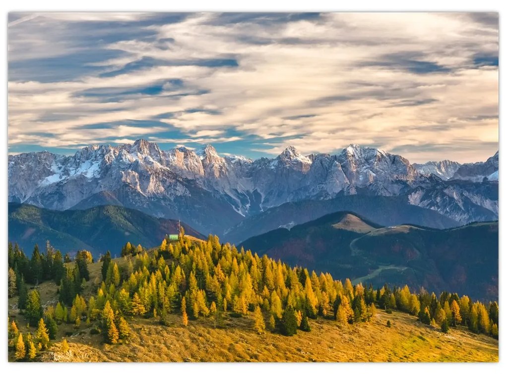 Skleněný obraz - horské panorama (70x50 cm)