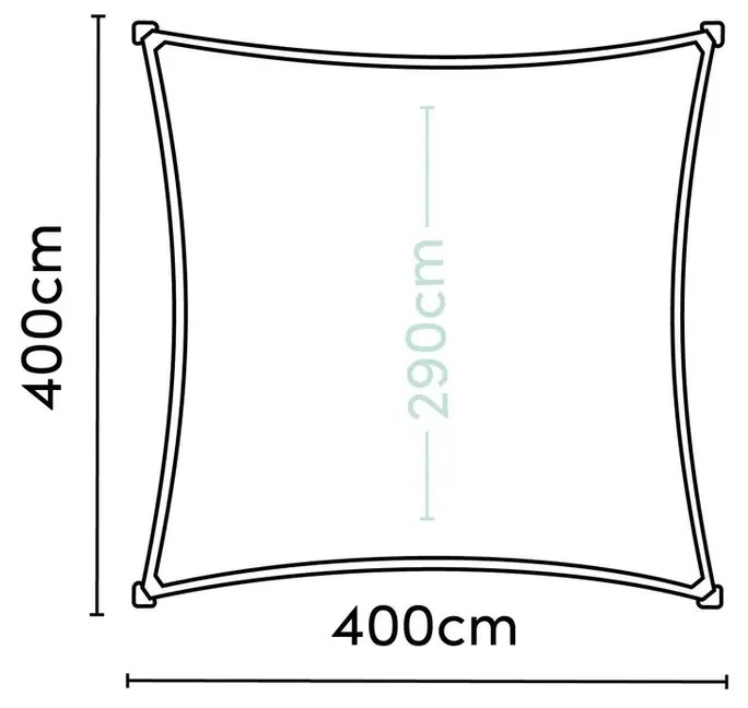 Platinum Nepromokavý Čtverec dreamsail 4,0 x 4,0 m Barva: Šedá