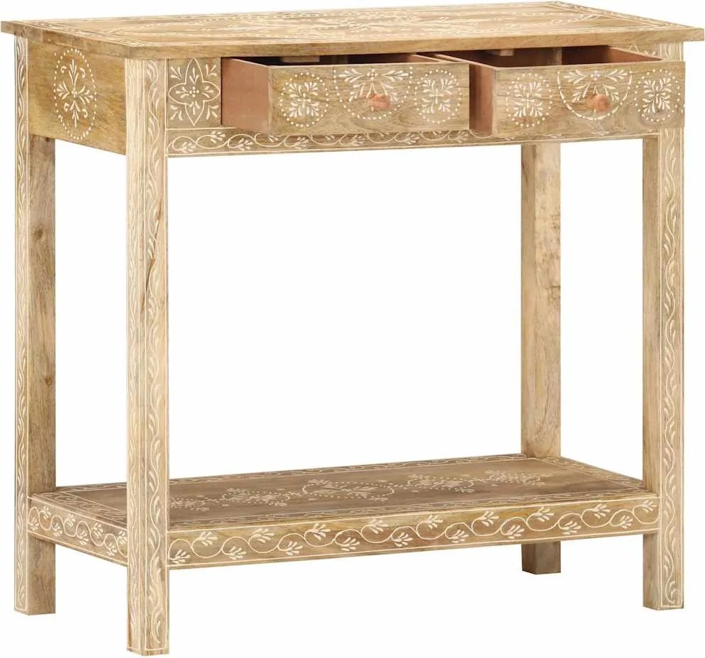 Konzolový stolek 80 x 35 x 74 cm masivní mangovníkové dřevo 320379