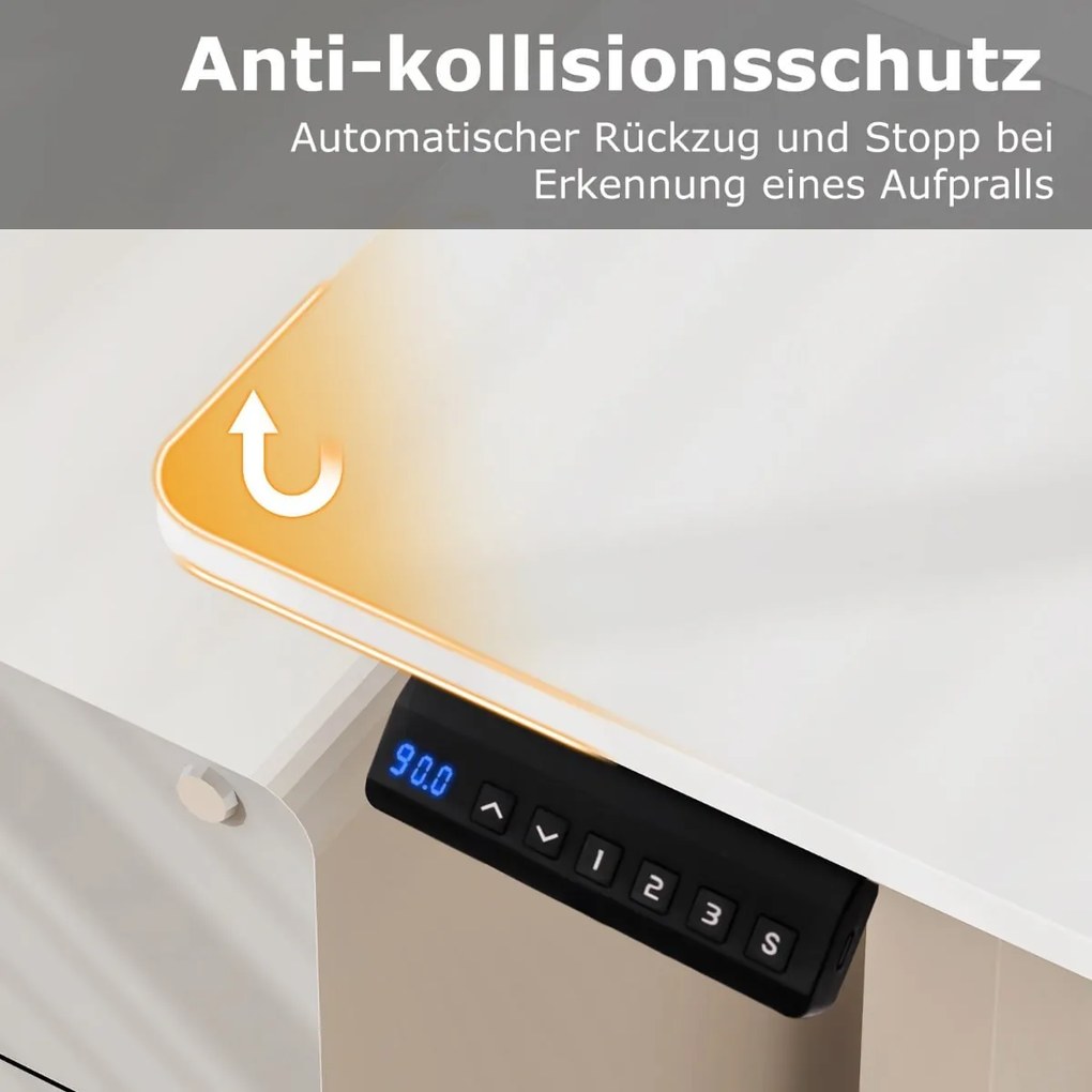 Costway Stůl s nastavitelnou výškou Elektrický stojící Rustikální – 120 × 60 cm