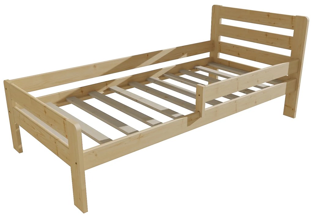 Vomaks Dětská postel se zábranou VMK001C KIDS Rozměr: 120 x 200 cm, Barva: surové dřevo
