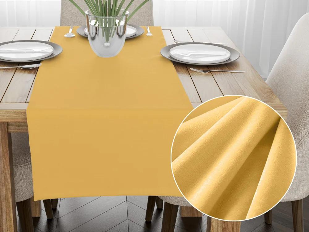 Biante Sametový běhoun na stůl SV-010 Světle žlutý 35x160 cm