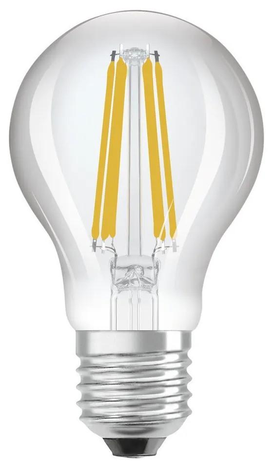 Ultra účinná LED průhledná žárovka E27 5 W CLASSIC A, teplá bílá