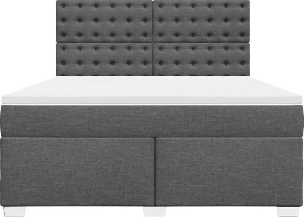 Box spring postel s matrací tmavě šedá 180x200 cm textil 3292882