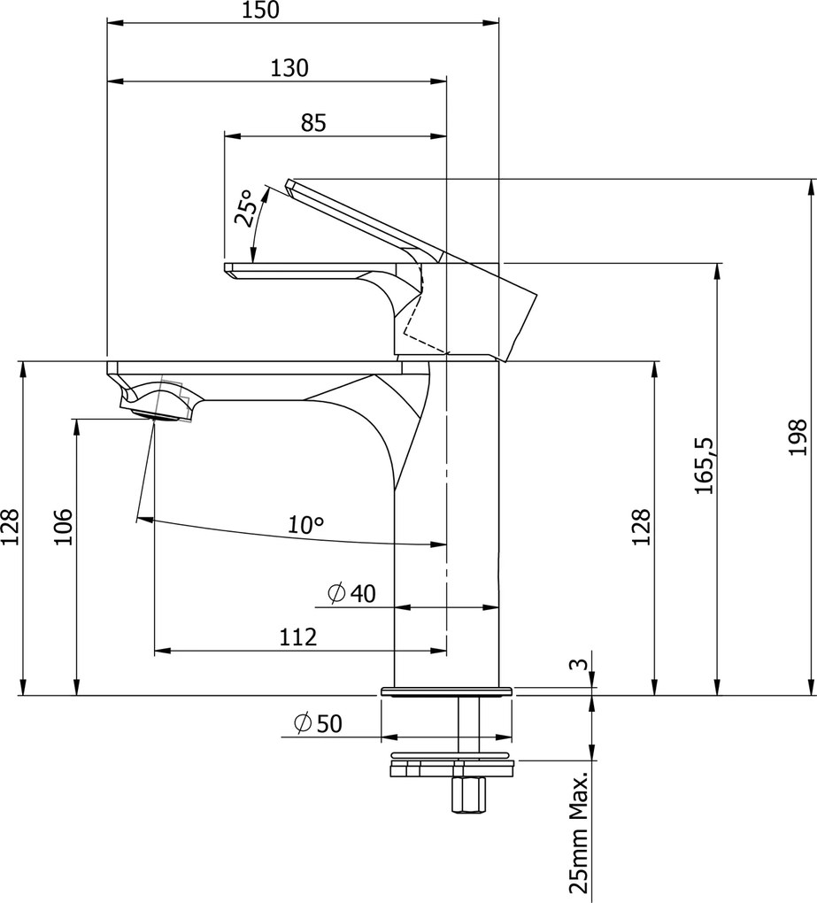 Sapho Sapho, PAX stojánková umyvadlová baterie bez výpusti, chrom, XA02